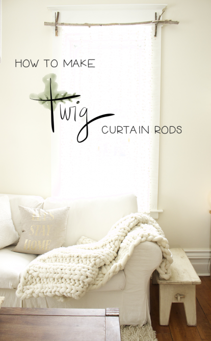 DIY : How to make a twig curtain rod