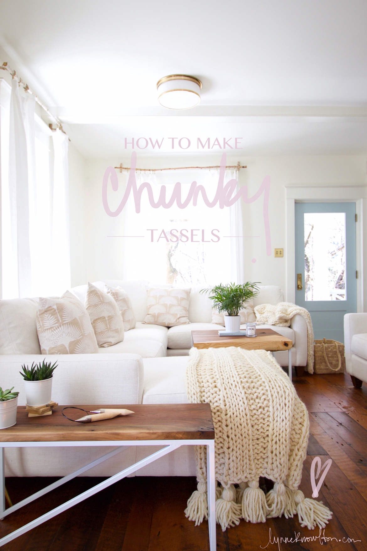 How to make wool tassels for your chunky knit blanket. A step by step ...